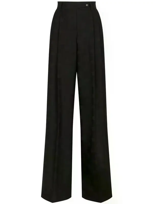 Dolce & Gabbana Logo-jacquard Wool Palazzo Pants
