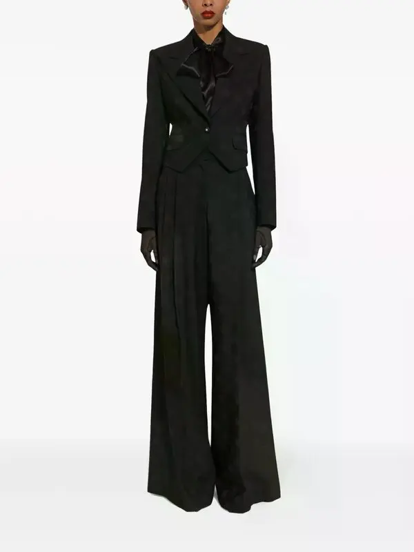 Dolce & Gabbana Logo-jacquard Wool Palazzo Pants