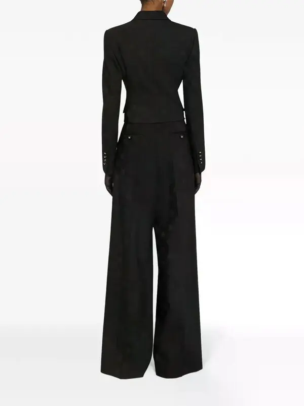 Dolce & Gabbana Logo-jacquard Wool Palazzo Pants