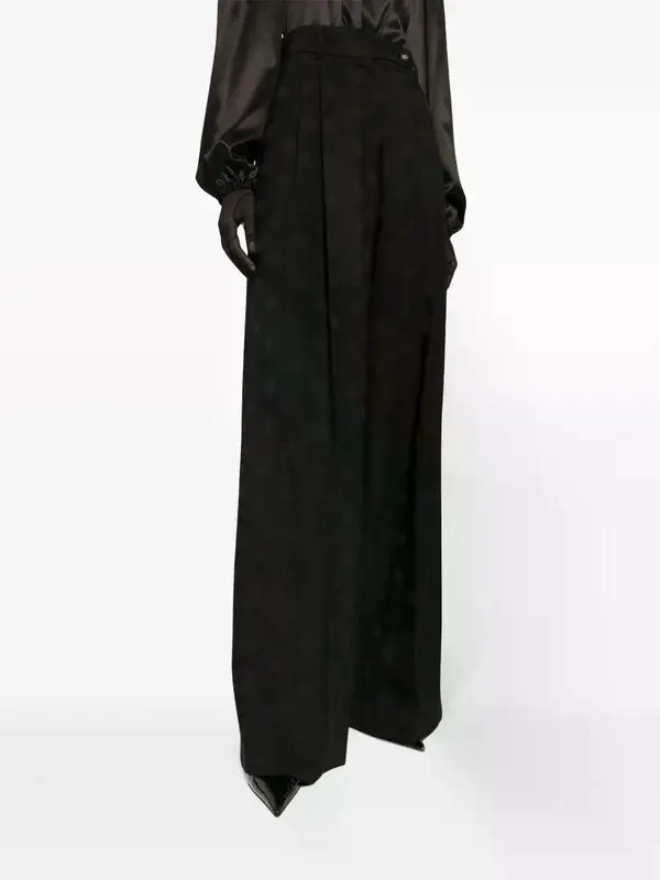 Dolce & Gabbana Logo-jacquard Wool Palazzo Pants