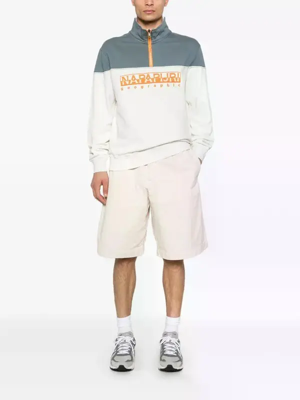 WHITE SAND Twill Bermuda Shorts - Neutrals