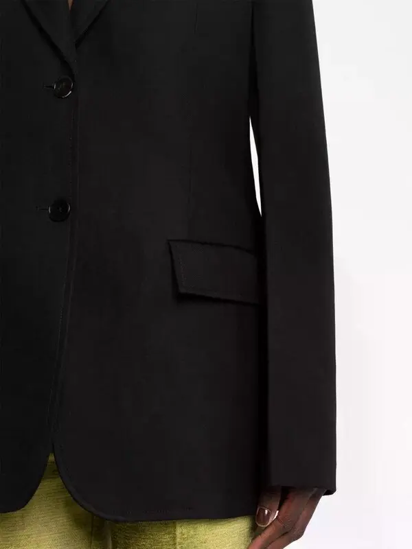 JIL SANDER Single-breasted Cotton Blazer - Black