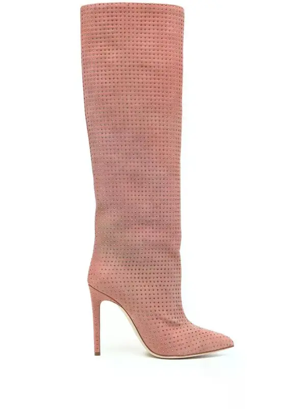 Paris Texas Holly Embellished Suede Knee-high Boots - Pink