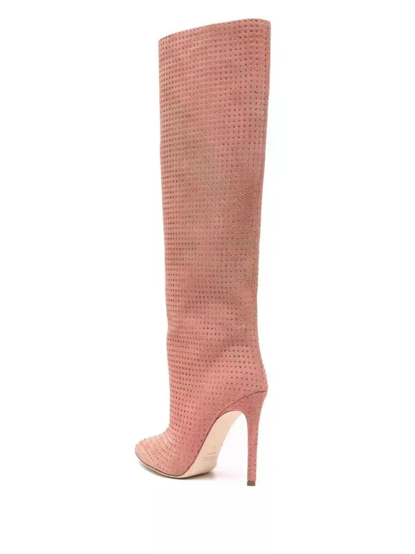 Paris Texas Holly Embellished Suede Knee-high Boots - Pink