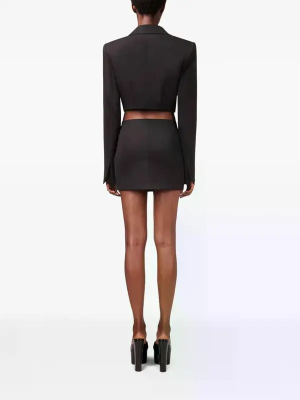 AREA Crystal-brooch Cropped Jacket