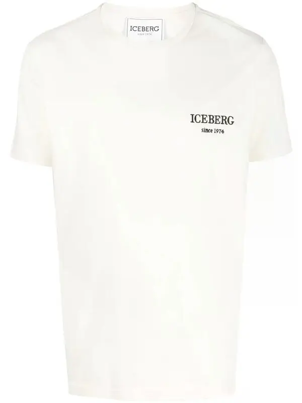 Iceberg Embroidered-logo Detail T-shirt - Neutrals
