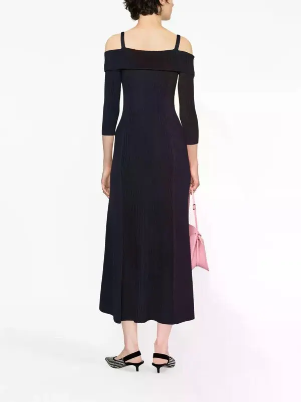 GANNI Off-shoulder Midi Dress