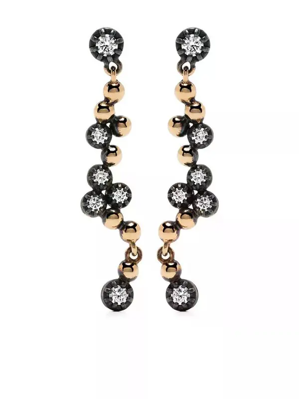 LEANDRA 18kt Yellow Moni Midnight Diamond Earrings - Gold