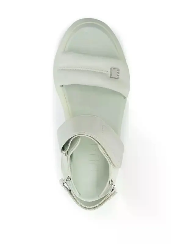 Liu Jo Open-toe Platform Sandals With Silver-tone Logo Plaque - Green