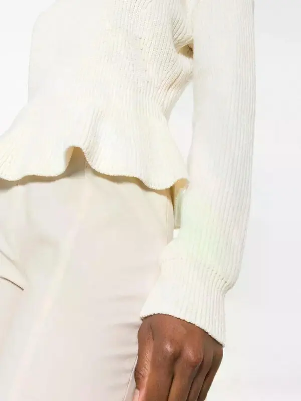 Chloé Peplum-hem Ribbed-knit Jumper