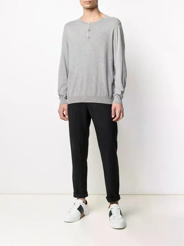 N.peal Crew Neck Henley Sweater