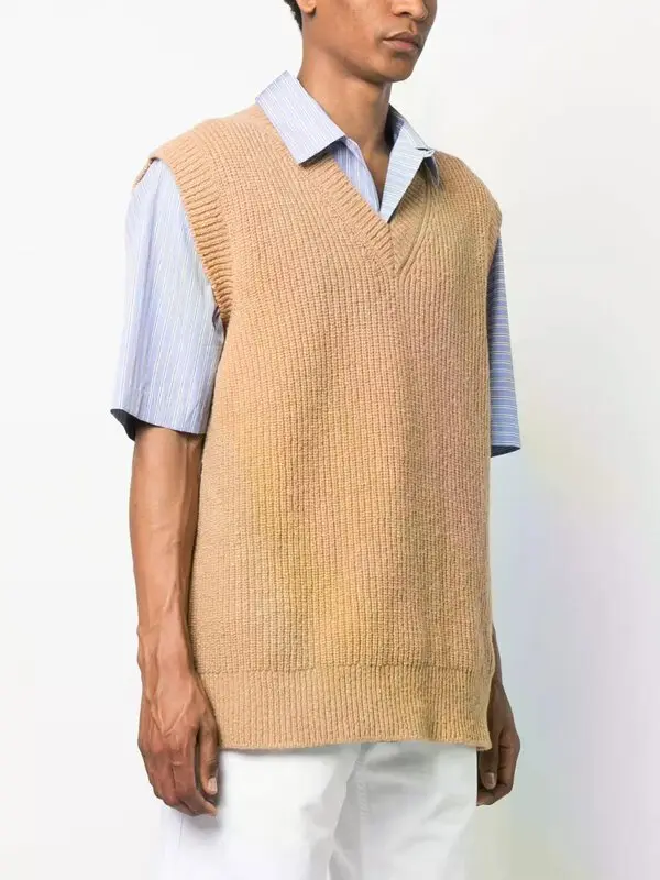 MAISON MARGIELA Ribbed Knit V-neck Vest