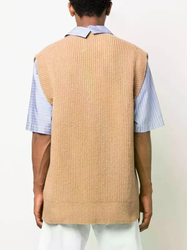 MAISON MARGIELA Ribbed Knit V-neck Vest