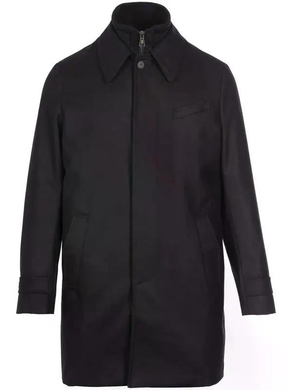NORWEGIAN WOOL Down-lined Wool Coat - Black