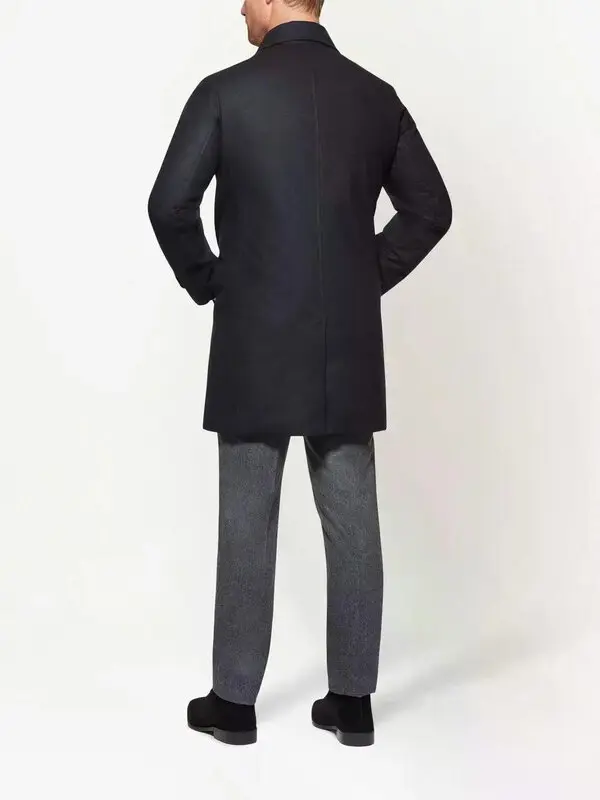 NORWEGIAN WOOL Down-lined Wool Coat - Black