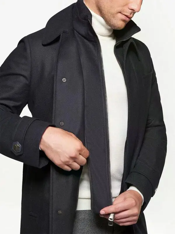 NORWEGIAN WOOL Down-lined Wool Coat - Black