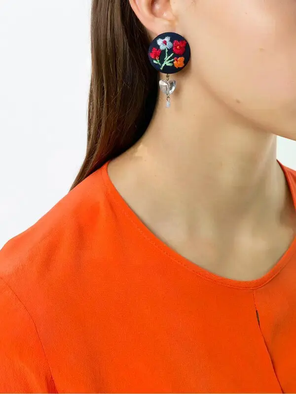 AMIR SLAMA Embroidered Earring Set