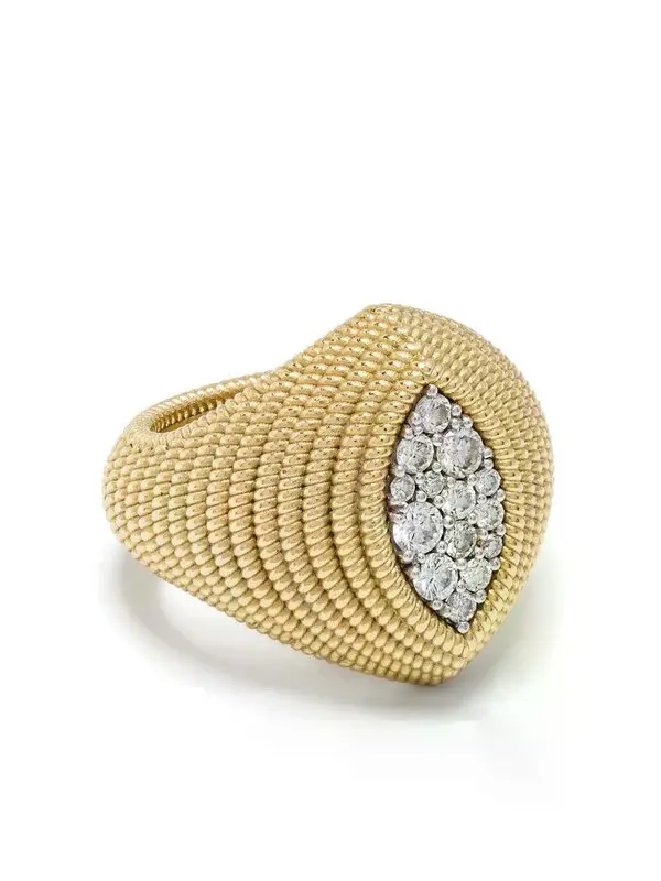 LEANDRA 18kt Yellow Dragon Ring With Diamonds - Gold