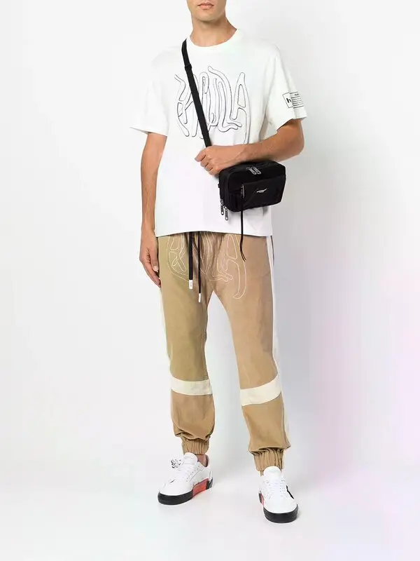 HACULLA. Embroidered-logo Ribbed Drop-crotch Pants