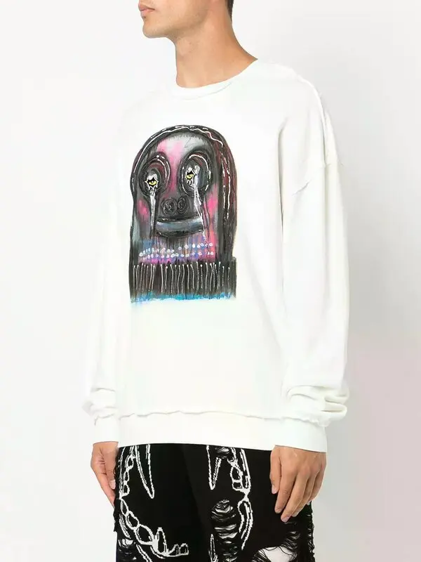 HACULLA. Graphic-print Cotton Sweatshirt - White