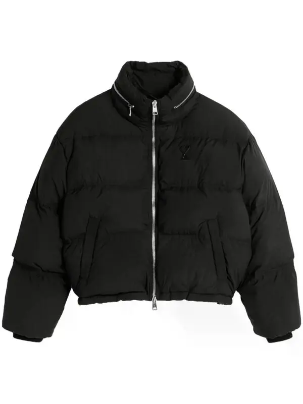 AMI Paris De Coeur Down Puffer Jacket - Black