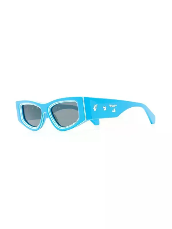 Off-White Logo-print Rectangle Sunglasses - Blue