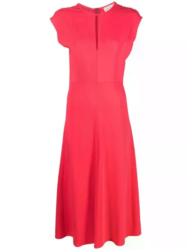 FORTE_FORTE Keyhole-neck Flared Midi Dress
