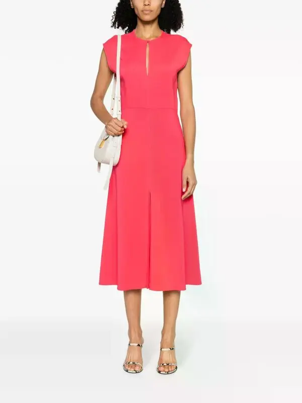FORTE_FORTE Keyhole-neck Flared Midi Dress
