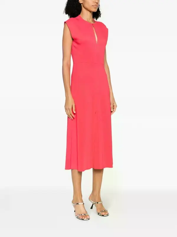 FORTE_FORTE Keyhole-neck Flared Midi Dress