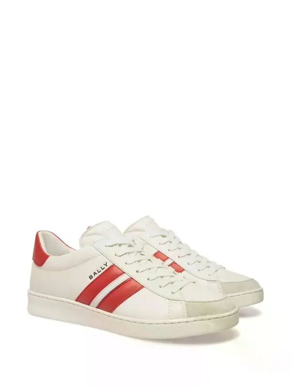 Bally Striped Leather Lace-up Sneakers