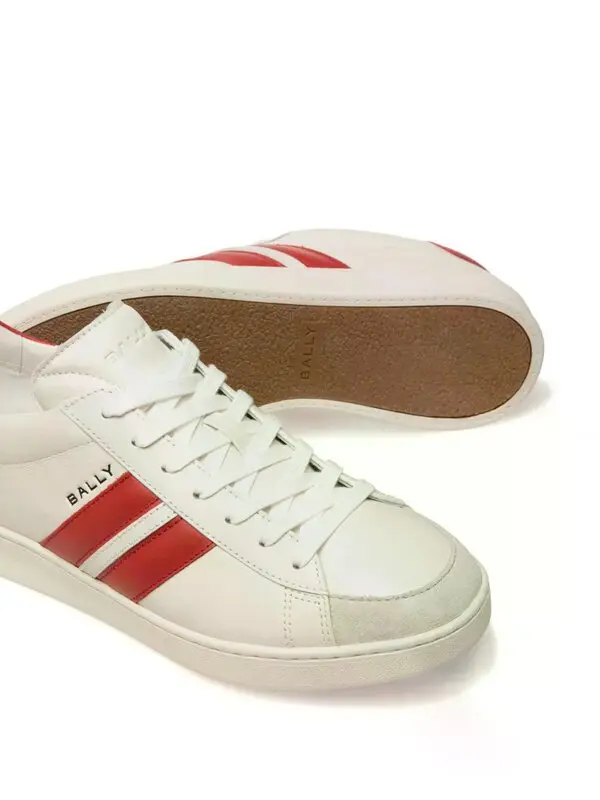 Bally Striped Leather Lace-up Sneakers