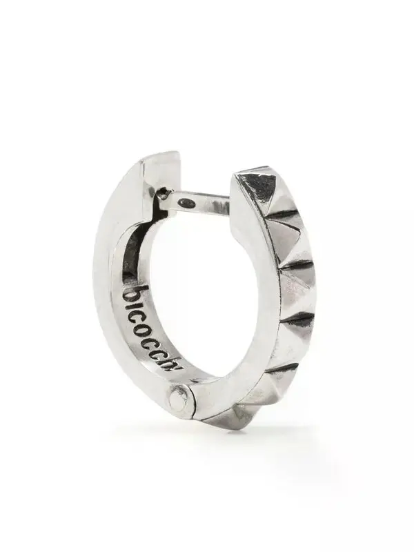 Emanuele Bicocchi Pyramid Stud Huggie Hoop Earring - Silver