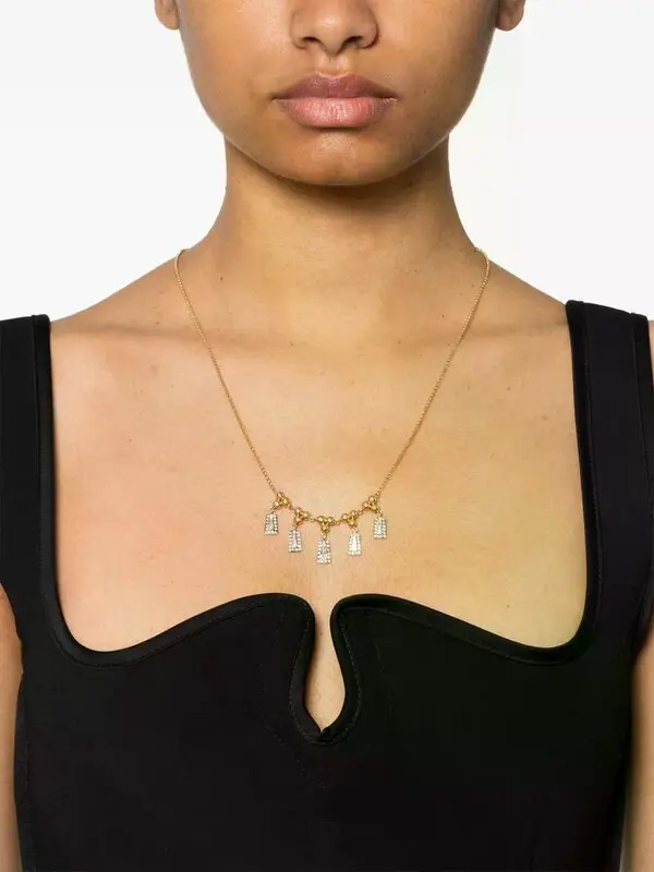 LEANDRA 18kt Yellow Diamond Taper Pendant Necklace