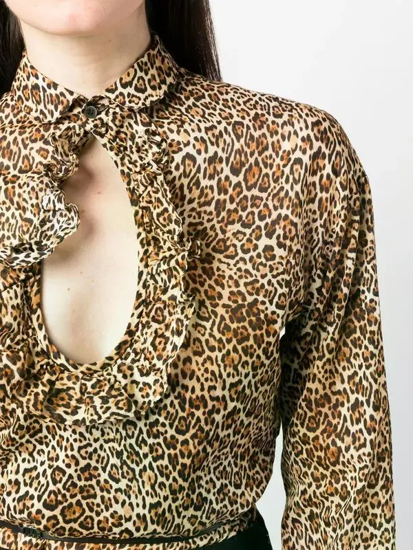 Dsquared2 Leopard-print Cut-out Blouse