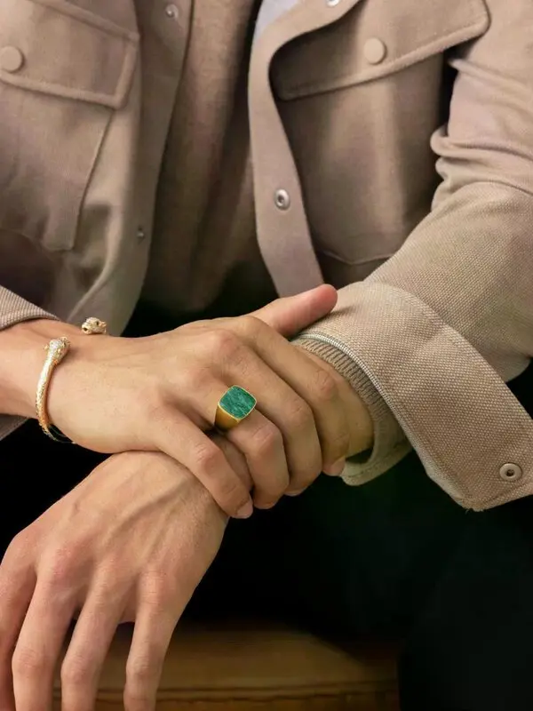 NIALAYA JEWELRY Jade Signet Ring