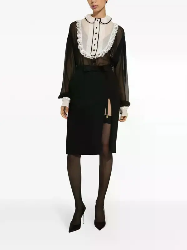 Dolce & Gabbana Virgin Wool-blend Skirt With Bow Detail
