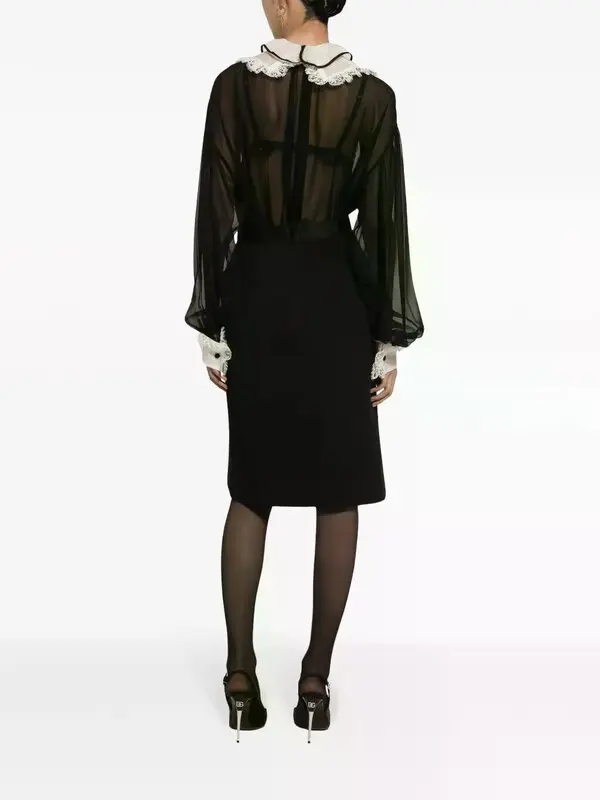 Dolce & Gabbana Virgin Wool-blend Skirt With Bow Detail
