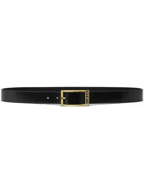 Versace Greca Leather Belt - Black