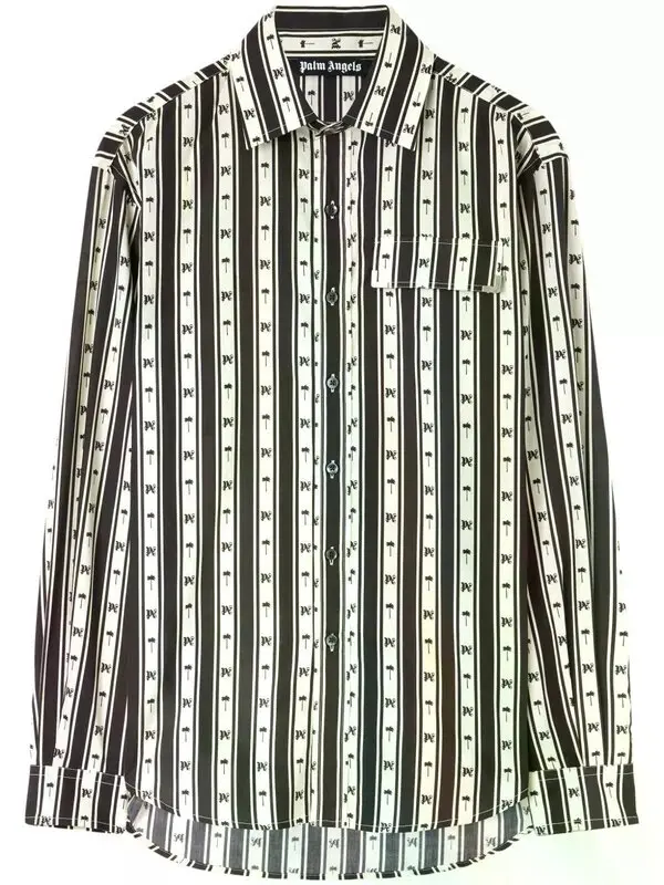 Palm Angels Palm Tree Striped Shirt