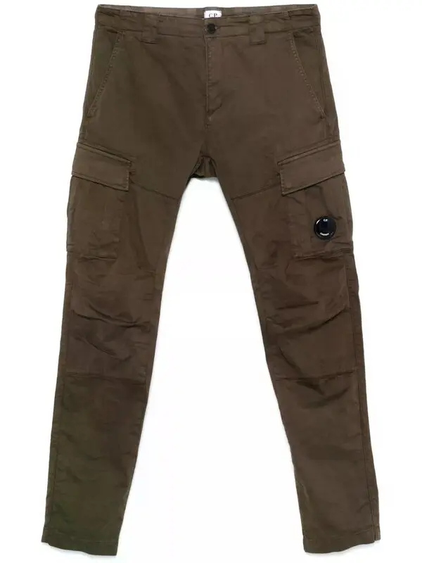 C.P. COMPANY Lens-detail Sateen Cargo Trousers - Green