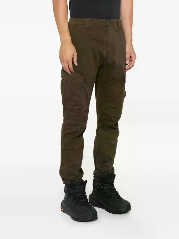 C.P. COMPANY Lens-detail Sateen Cargo Trousers - Green