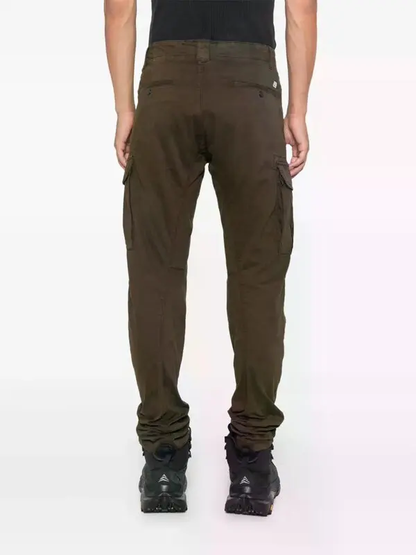 C.P. COMPANY Lens-detail Sateen Cargo Trousers - Green