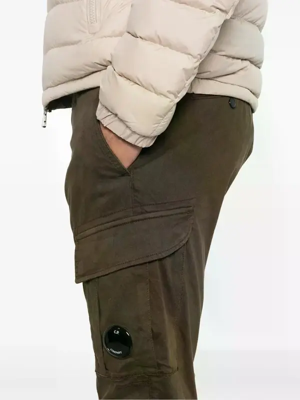 C.P. COMPANY Lens-detail Sateen Cargo Trousers - Green