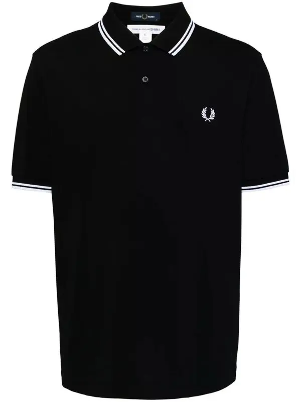 Comme Des Garçons Embroidered Logo Polo Shirt - Black