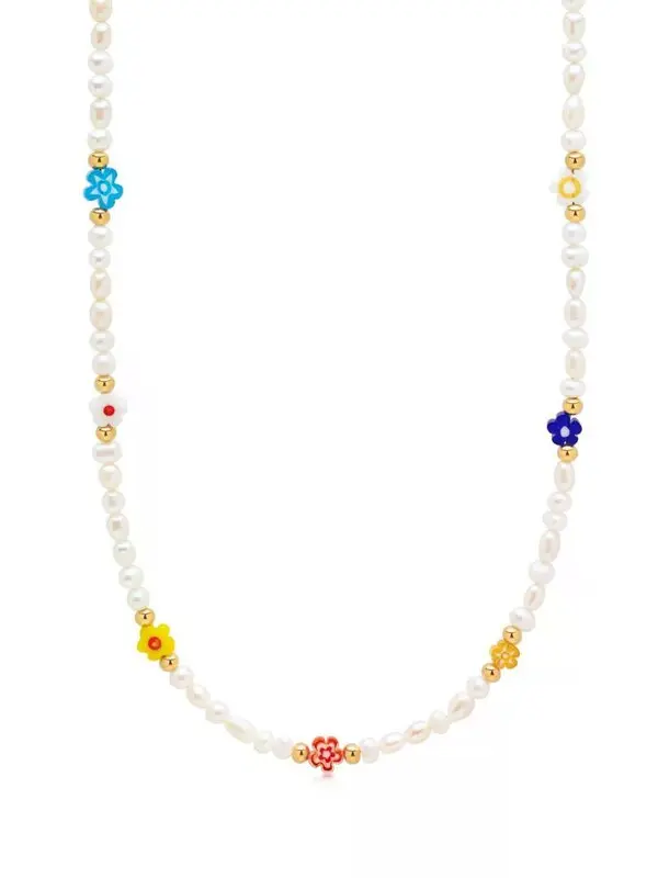 NIALAYA JEWELRY Flower-beads Pearl Necklace - Neutrals