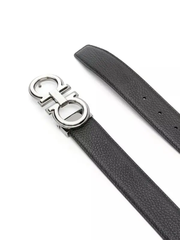 FERRAGAMO Reversible Gancio Buckle Belt - Black
