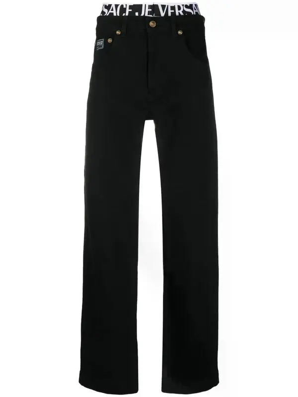 Versace Logo Band Straight-leg Jeans