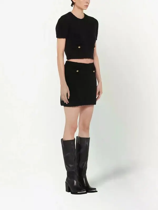 Miu Miu High-waisted Bouclé Miniskirt