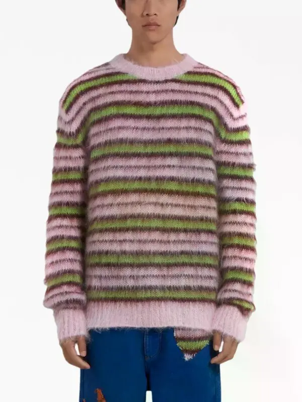 Marni Striped Mohair-blend Jumper