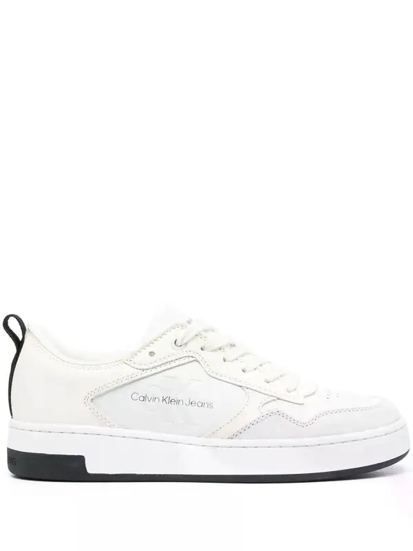 Calvin Klein Logo-debossed Panelled Sneakers - White